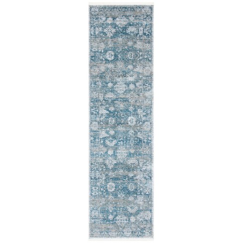Victoria Vic907 Power Loomed Area Rug - Blue/ivory - 2'2"x10 ...