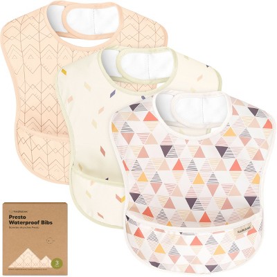 KeaBabies 3pk Presto Baby Bibs Waterproof with Food Catcher ...