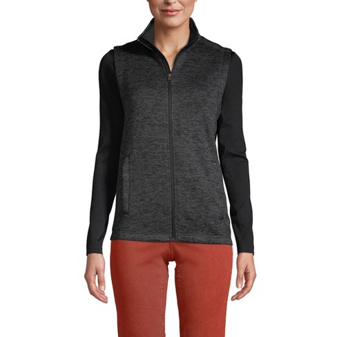 Lands' End Women's Sweater Fleece Vest - Medium - Black Heather : Target