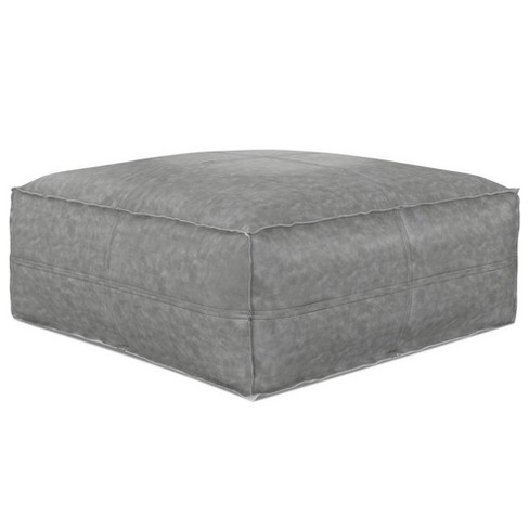Wendal Large Square Coffee Table Pouf Distressed Gray - Wyndenhall : Target