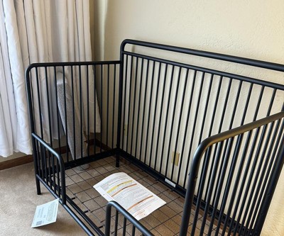 Delta Children Hayden 5-in-1 Convertible Metal Crib - Matte Black : Target