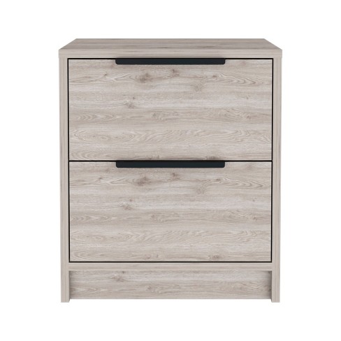 Nicbex 2 Drawers Dresser For Bedroom,chest Of Drawers With Black Metal ...