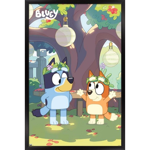 Trends International Bluey - Duo Framed Wall Poster Prints Black Framed ...