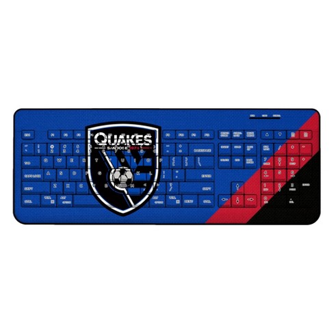 Keyscaper San Jose Earthquakes Diagonal Stripe Wireless Usb Keyboard ...