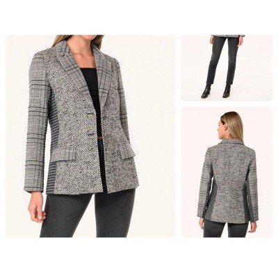 Women's Mixed Plaid Blazer - LOVESTITCH S : Target