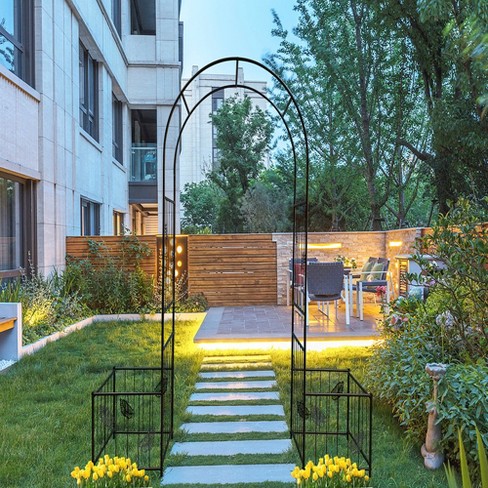 Metal Garden Arch, Outdoor Arch, 87" H Outdoor Garden Arbor Trellis ...