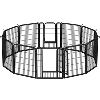 Yaheetech 12 Panels Dog Playpen Metal Pet Playpen, Black : Target