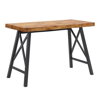 38" Phyliss White Metal Leaning Desk And Ladder Shelves Black - Inspire ...