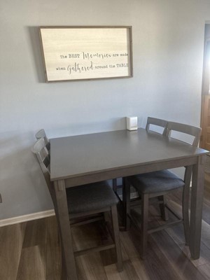 Set Of 5 Bridson Counter Height Dining Table And Barstools Gray ...