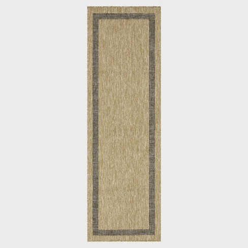 Playa Rug 2 6 x8 Machine Washable Azelia Rectangle Woven Indoor Outdoor Runner Jute And Black Uv Stain Resistant Low Pile Target