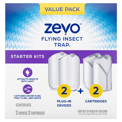 Zevo Indoor Flying Insect Trap Starter Kit For Fruit Flies, Gnats, And ...