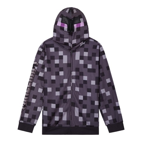 Minecraft Enderman Little Boys Fleece Zip Up Cosplay Hoodie Dark Gray 7 ...
