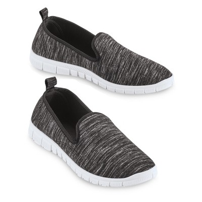 Collections Etc Slip On Lightweight Memory Foam Sole Sneakers, Wide ...