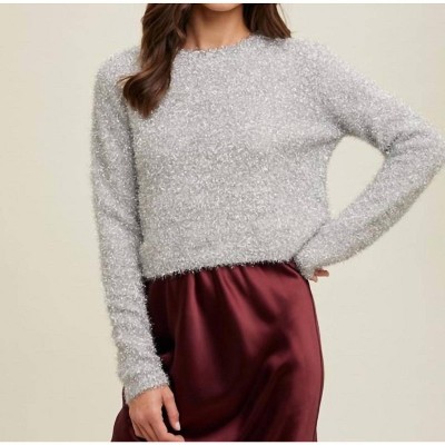 Women's Metallic Eyelash Sweater - Wishlist S : Target