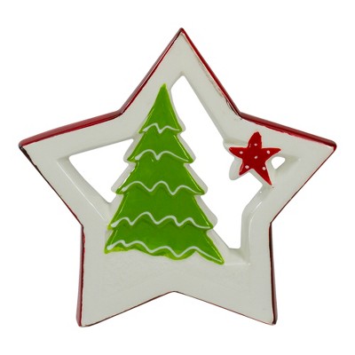 Northlight 10" Glittered Christmas Tree With A Star Tabletop Decoration ...