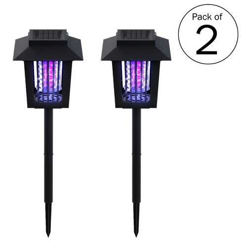 Solar Bug Zapper Set– 2-pack Outdoor Uv Mosquito Repellent Stake Set ...