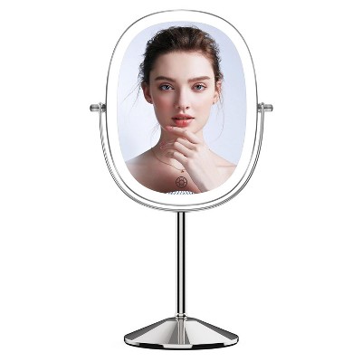 Besmirror Oval 1x/7x Lighted Makeup Mirror With 3 Color Light,360 ...