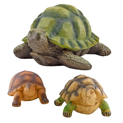 Esterno Turtle Garden Statues, 3pc Set; Lifelike Tortoise Yard Decor ...