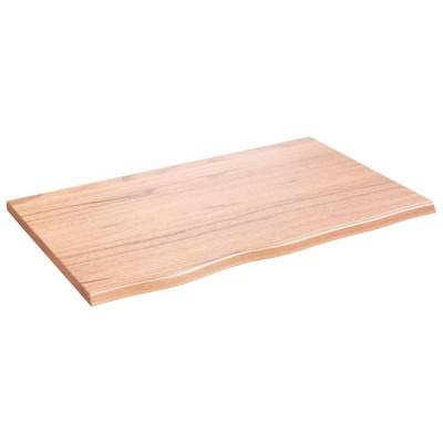 Vidaxl Table Top, Light Brown 31.5"x19.7"x0.8" Treated Solid Wood Oak ...