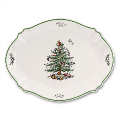 Spode Christmas Tree 14 Inch Sculpted Oval Platter : Target