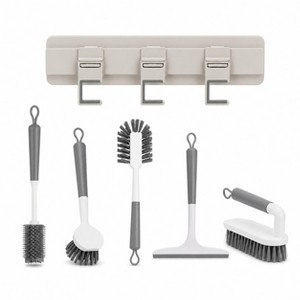 OU Bathroom & Kitchen Cleaning Organization Set, Wall Mounted Hook Rack ...