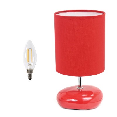 Simple Designs 10.24" Stonies Small Stone Look Table Bedside Lamp ...