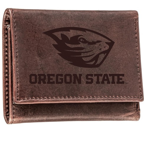 Evergreen Ncaa Oregon State Beavers Brown Leather Trifold Wallet ...