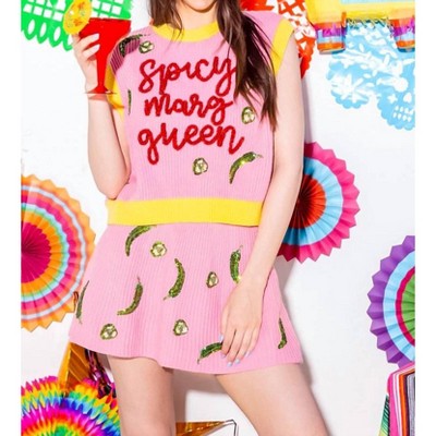 Women's Spicy Marg Queen Sweater Vest - Queen Of Sparkles M : Target