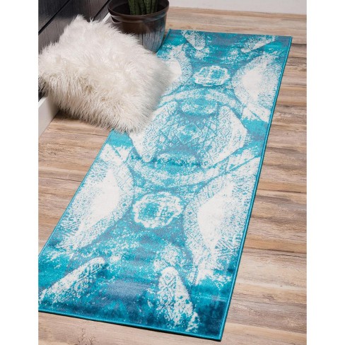 Unique Loom 2' 0 X 9' 10 Sofia Albert Turquoise Runner Rug : Target