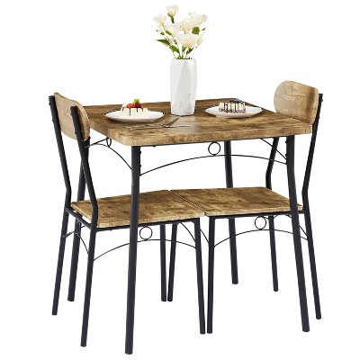 Costway 5 Piece Dining Set Wood Metal Table And 4 Chairs Kitchen ...