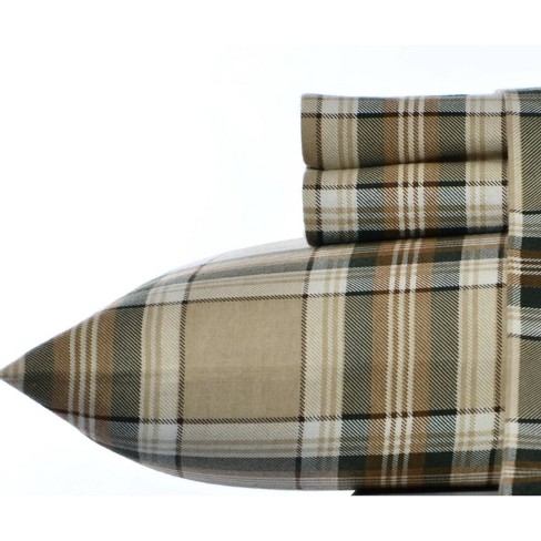 Twin Patterned Flannel Sheet Set Plaid Pine Edgewood Plaid - Eddie ...