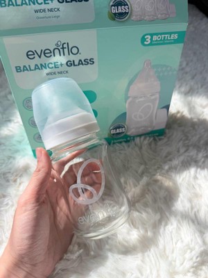 Evenflo 3pk Balance Wide-Neck Anti-Colic Baby Bottles Glass - 6oz: BPA ...