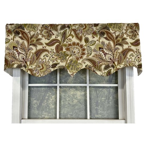Valdosta Regal Style 3" Rod Pocket Valance 50" X 17" Vintage By Rlf ...