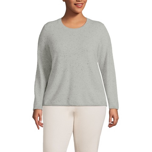 Lands' End Women's Plus Size Cashmere Sweater - 2x - Gray/black Donegal ...