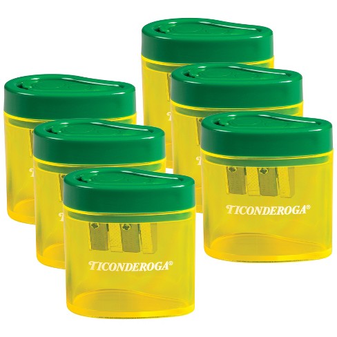 Ticonderoga® Two Hole Pencil Sharpener, Green/yellow, Pack Of 6 : Target