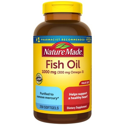 Nature Made Fish Oil 1000 Mg Softgels - 250ct : Target