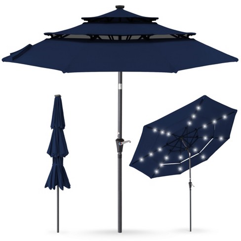 Best Choice Products 10ft 3-tier Solar Patio Umbrella W/ 24 Led Lights ...