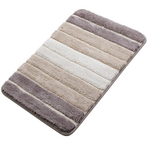 Piccocasa Microfiber Striped Bathroom Rugs Shaggy Soft Thick And ...