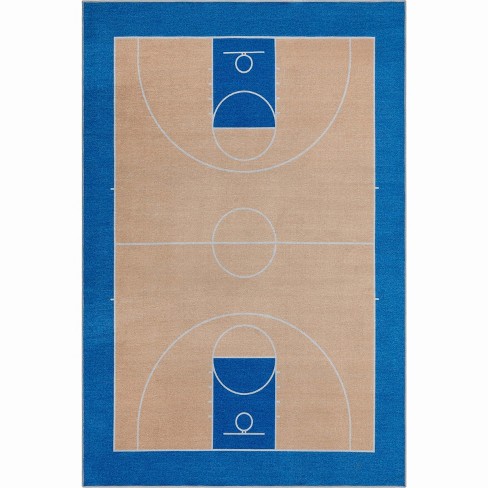Well Woven Apollo Basketball Tan Blue 5' X 7' Flat-woven Area Rug : Target