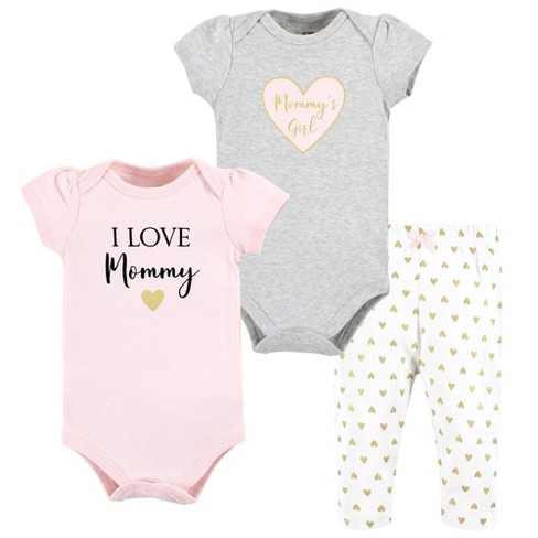 Hudson Baby Infant Girl Cotton Bodysuit And Pant Set, Girl Mommy ...