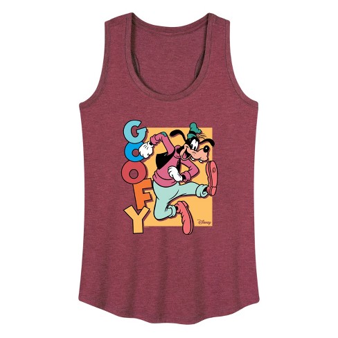 Women's Disney Goofy Graphic Racerback Tank - Heather Wine - Small : Target