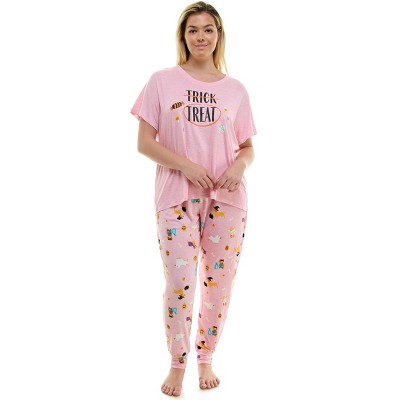 Jaclyn Short Sleeve Crew Neck & Jogger Halloween Pajama Set, Tradewind ...