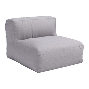 HomeStock 26.4 in H Gray Finish Square Wood Frame Straight Armchair ...