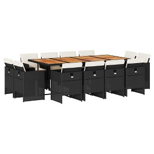 vidaXL Garden Dining Set Black and brown : Target