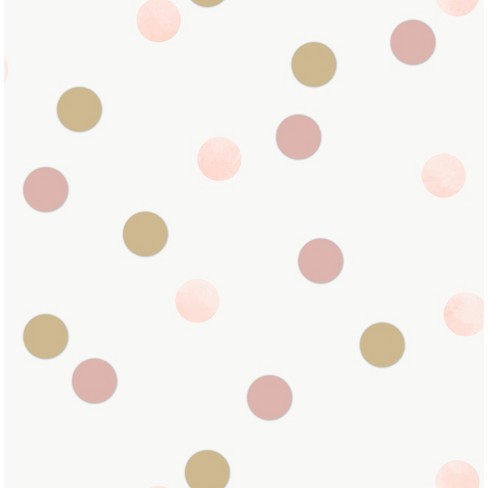 Dotty Polka Pink And Gold Wallpaper : Target