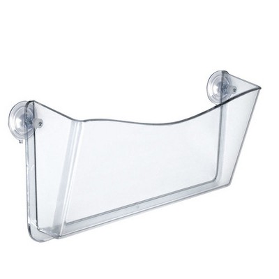 Azar Displays Clear Plastic Wall Mount File Holder With Suction Cups, 4 ...