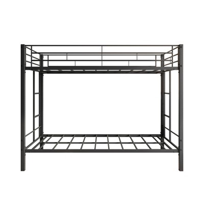 Zhuta Metal Bunk Bed Twin Over Twin With 2- Side Ladder And Full-length ...