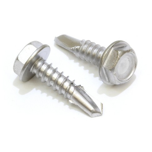 Bolt Dropper No. 8 X 1-1/2" Stainless Hex Washer Head Self Drilling Tek Screw, 100 Pack : Target