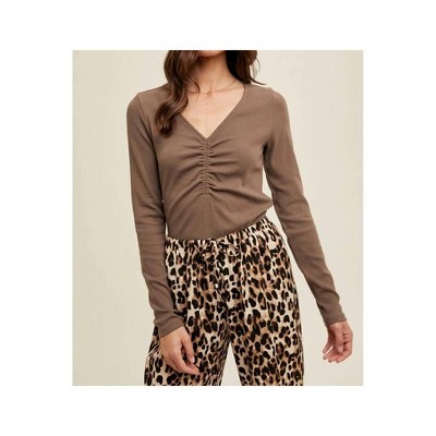 Women's Front Ruched Ribbed Knit Top - Wishlist : Target