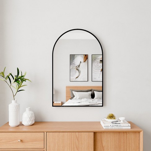 Alani Contemporary 36 24 Arched Wall Mirror arch shaped Wall Mirror With Aluminum Alloy Frame The Pop Home Target